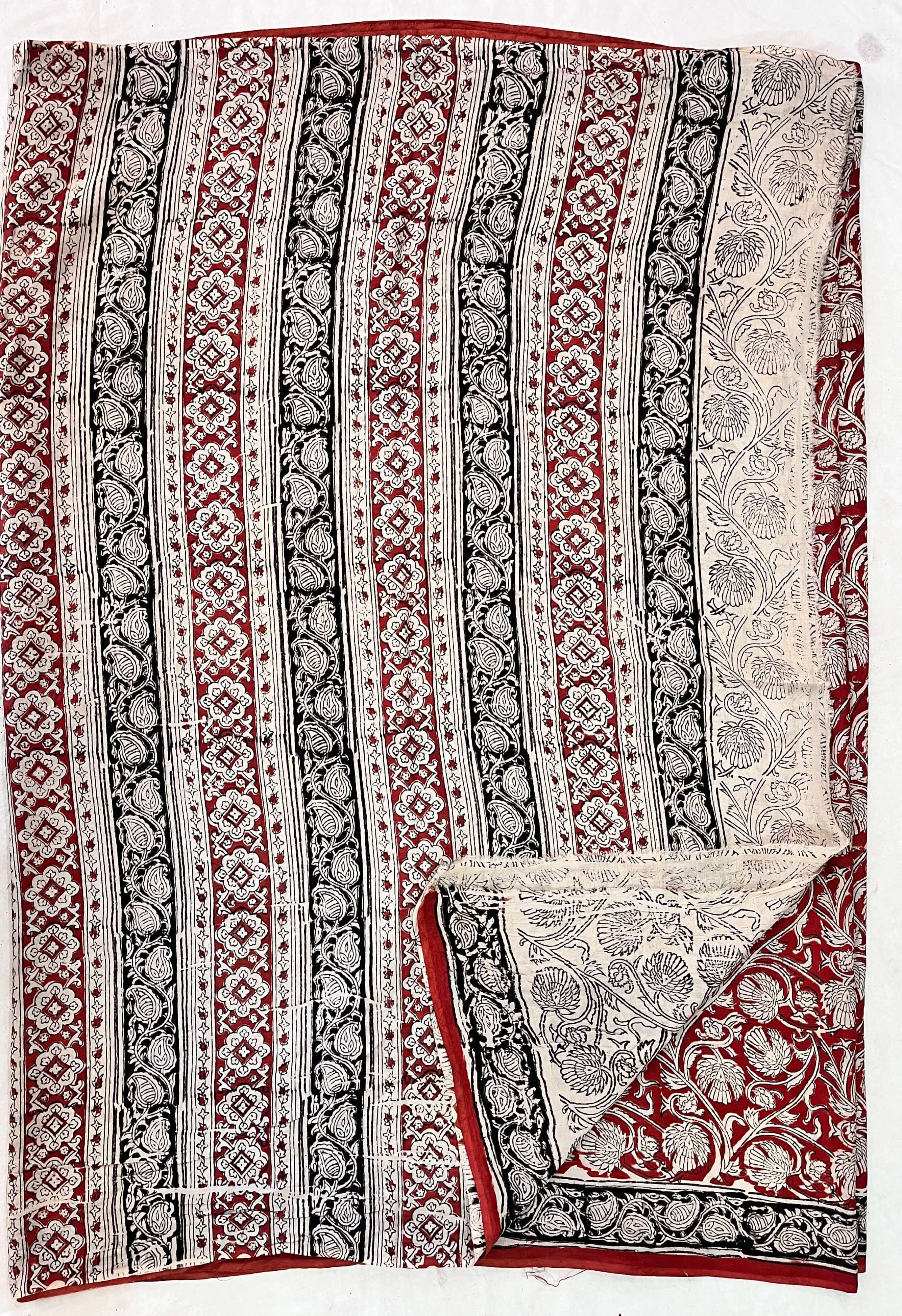 Kalamkari Block Printed Cotton Fabric - HBP-B007 – JSP Handlooms