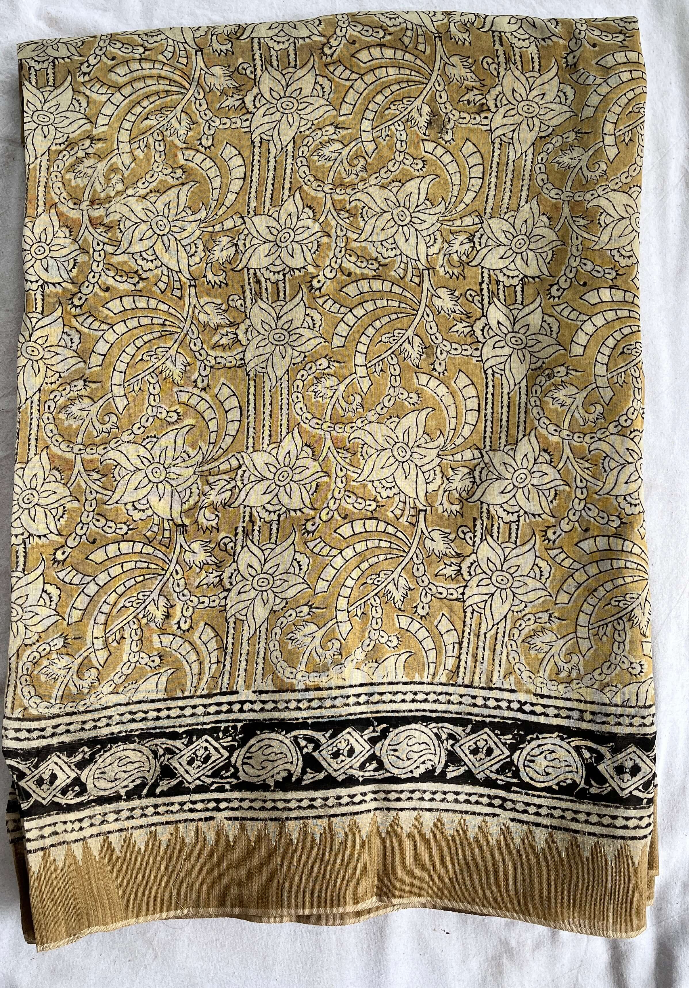 Kalamkari Chanderi Silk Saree-KCHAN-M039 – JSP Handlooms